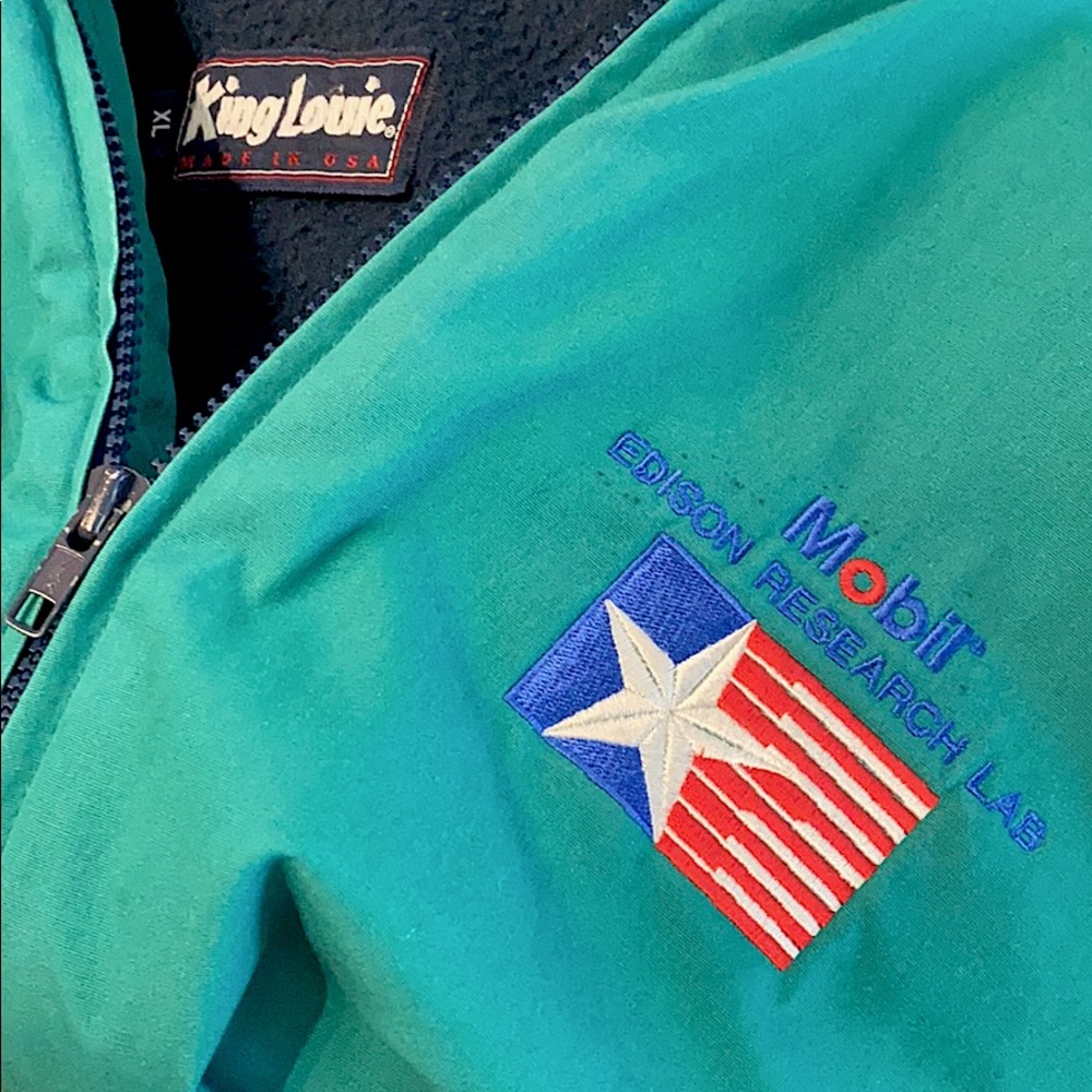 Rare Vintage Mobil Edison Research Lab Jacket W Xl - Gem